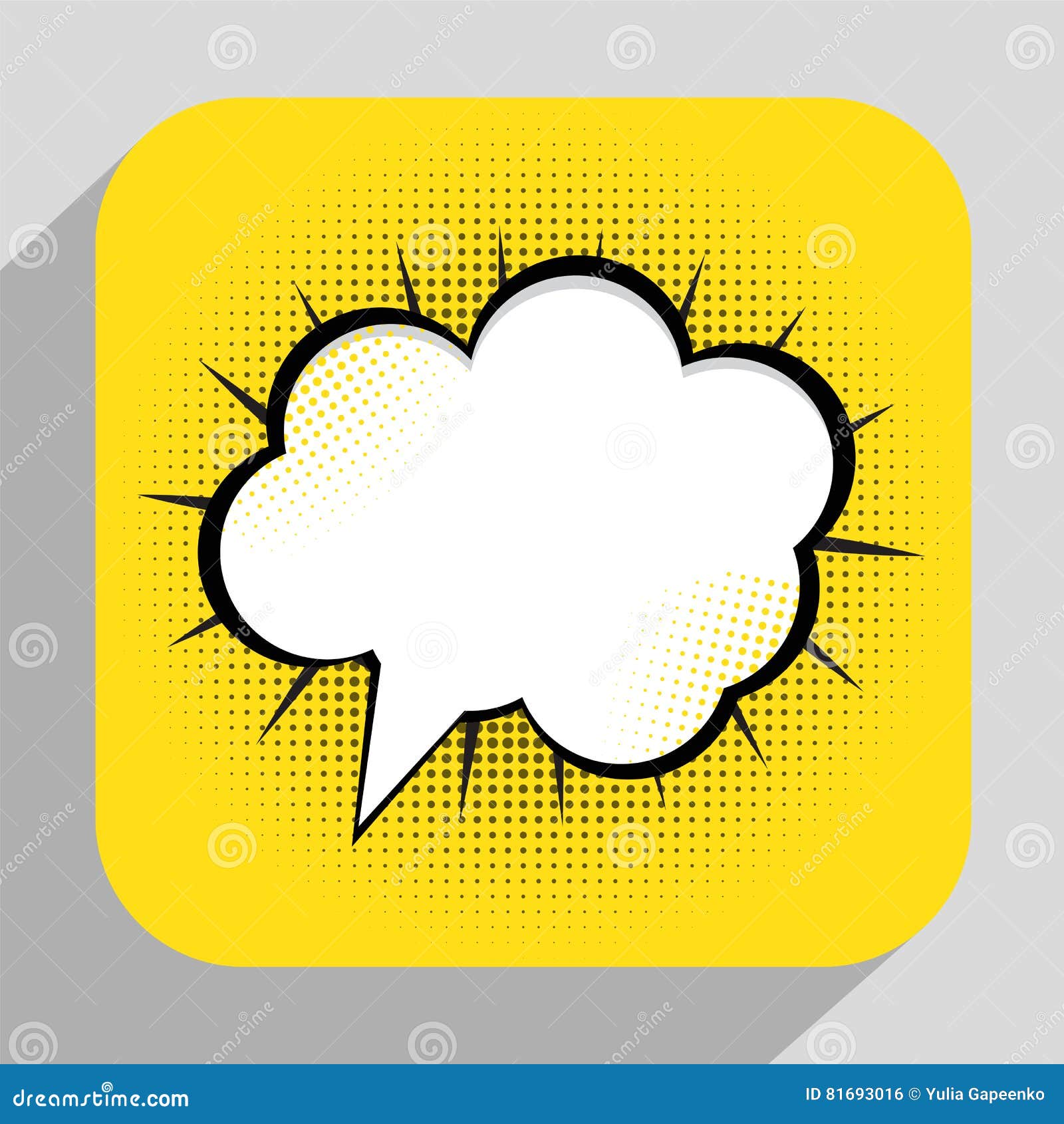 Speech Bubble Pop Art Background on Dot Background Vector Illust Stock ...