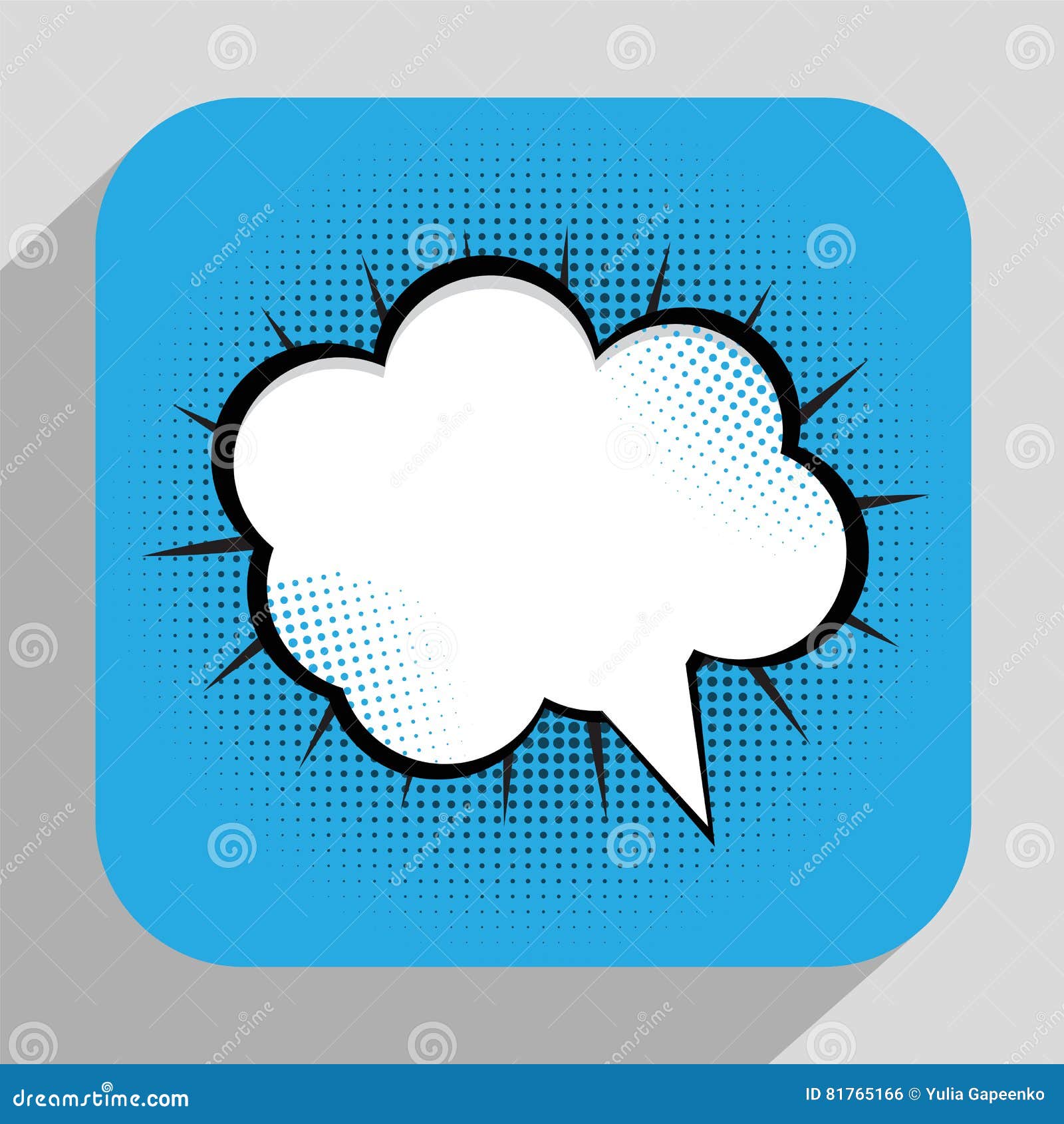 Speech Bubble Pop Art Background on Dot Background Vector Illust Stock ...