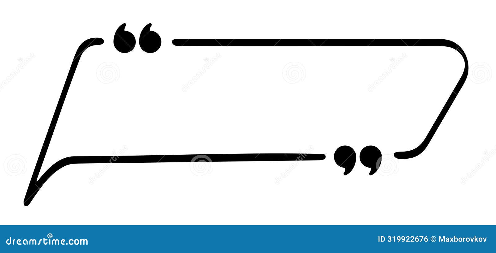 Speech Bubble with Quotation Marks Outline Stock Vector - Illustration ...