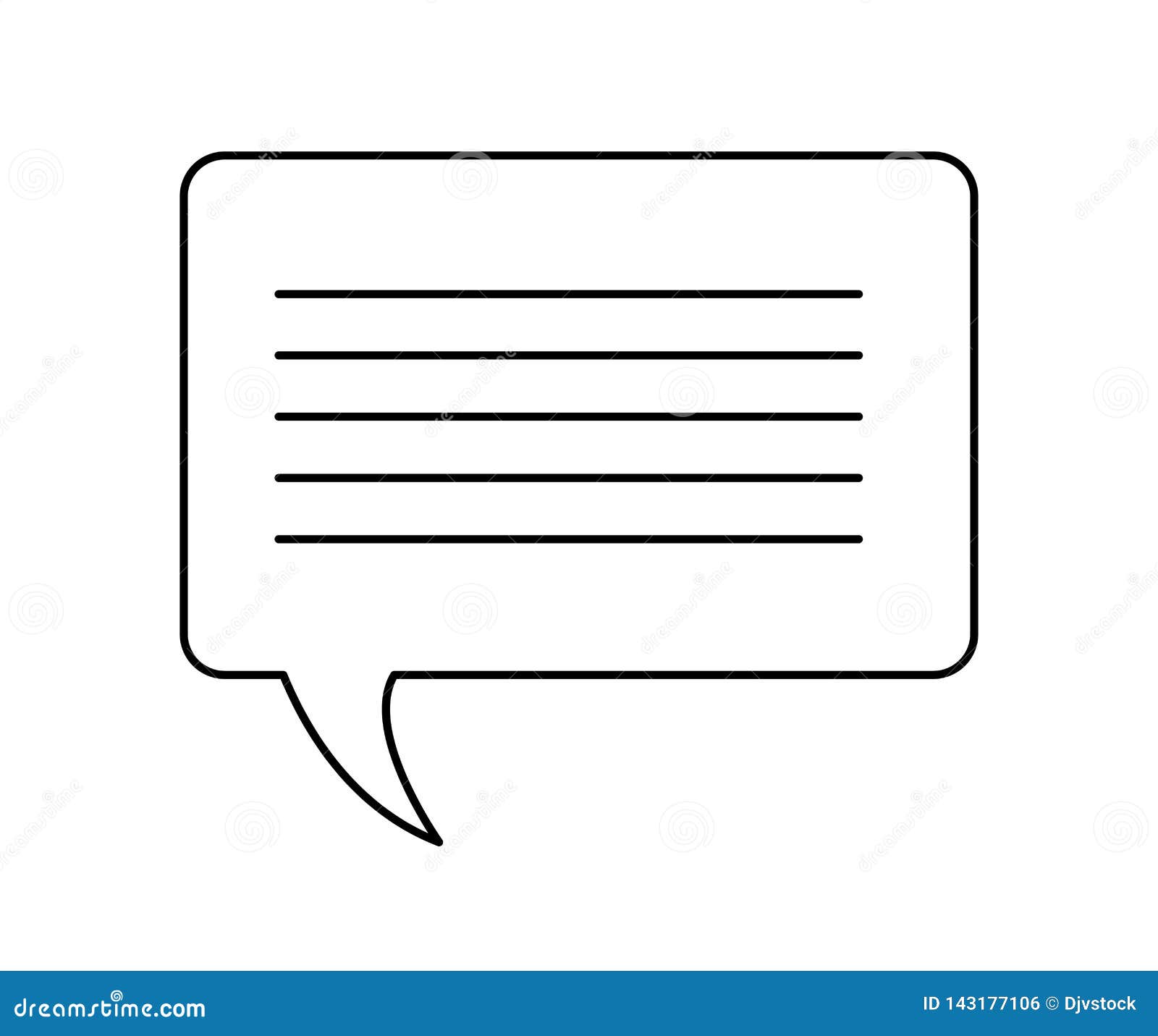 Speech Bubble in Rectangle Shape Stock Illustration - Illustration of ...