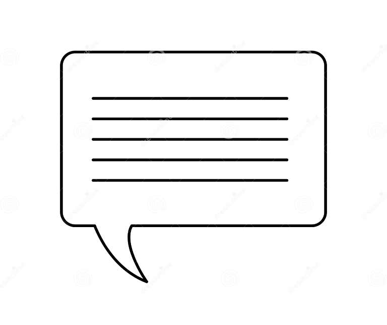 Speech Bubble in Rectangle Shape Stock Illustration - Illustration of ...