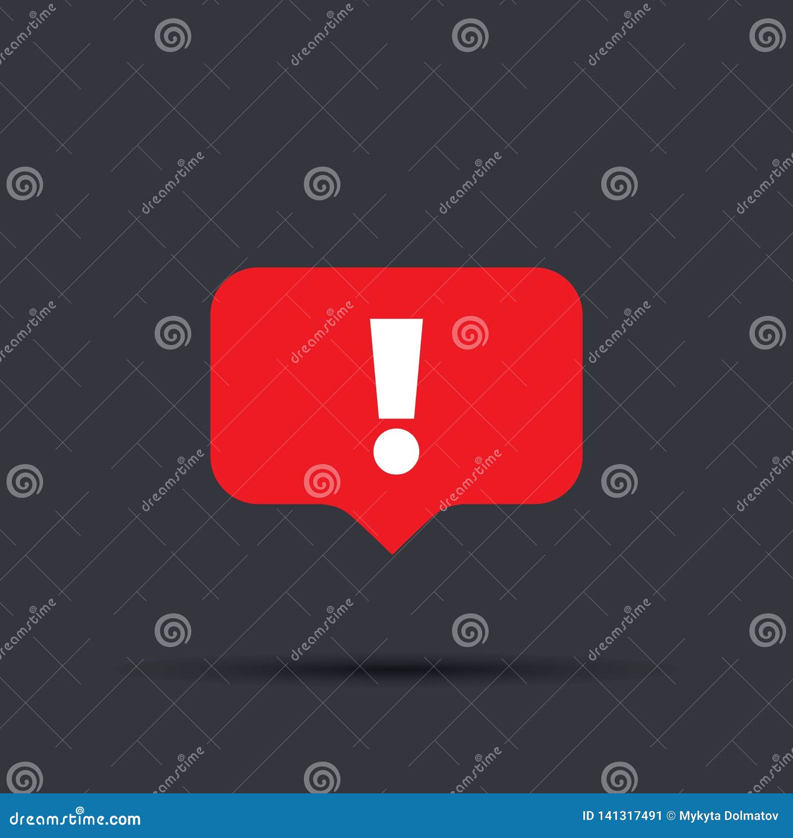 Speech Bubble Red Attention Sign Icon. New Message or Alert Icon Stock ...