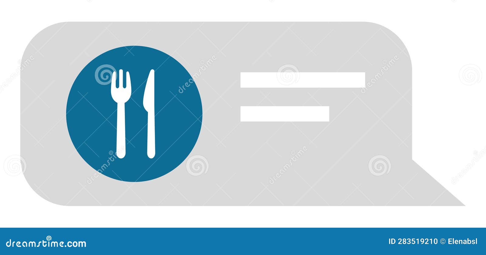 Speech Bubble with Restaurant Icon and Message Stock Vector ...