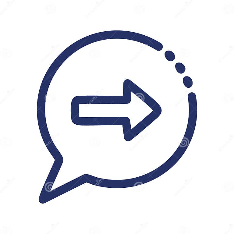 Speech Bubble Right Arrow. Hand-drawn Speech Bubble with a Right Arrow ...