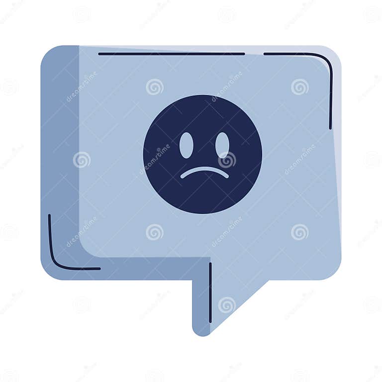 Speech Bubble with Sad Emoji Stock Vector - Illustration of speech ...