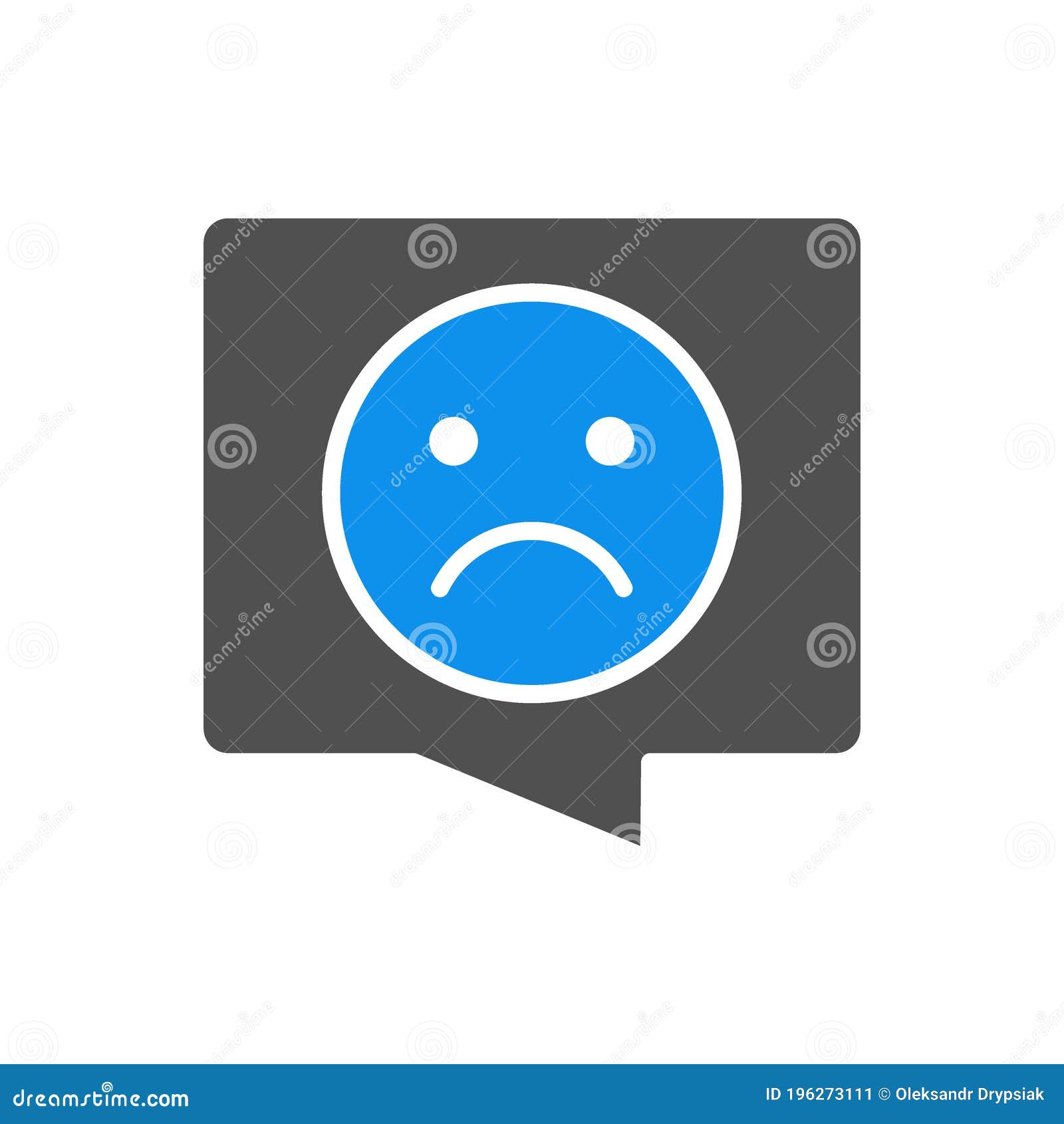 Speech Bubble With Sad Face Colored Icon. Chat Symbol, Unpleasant ...