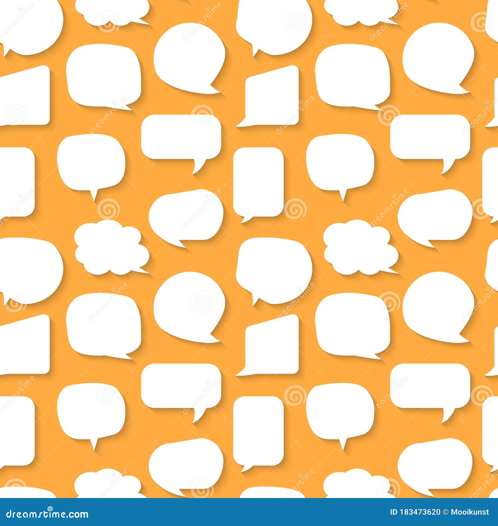 Speech Bubble Seamless Pattern White Flat Vector Stock Vector - Illustration of fabric ...