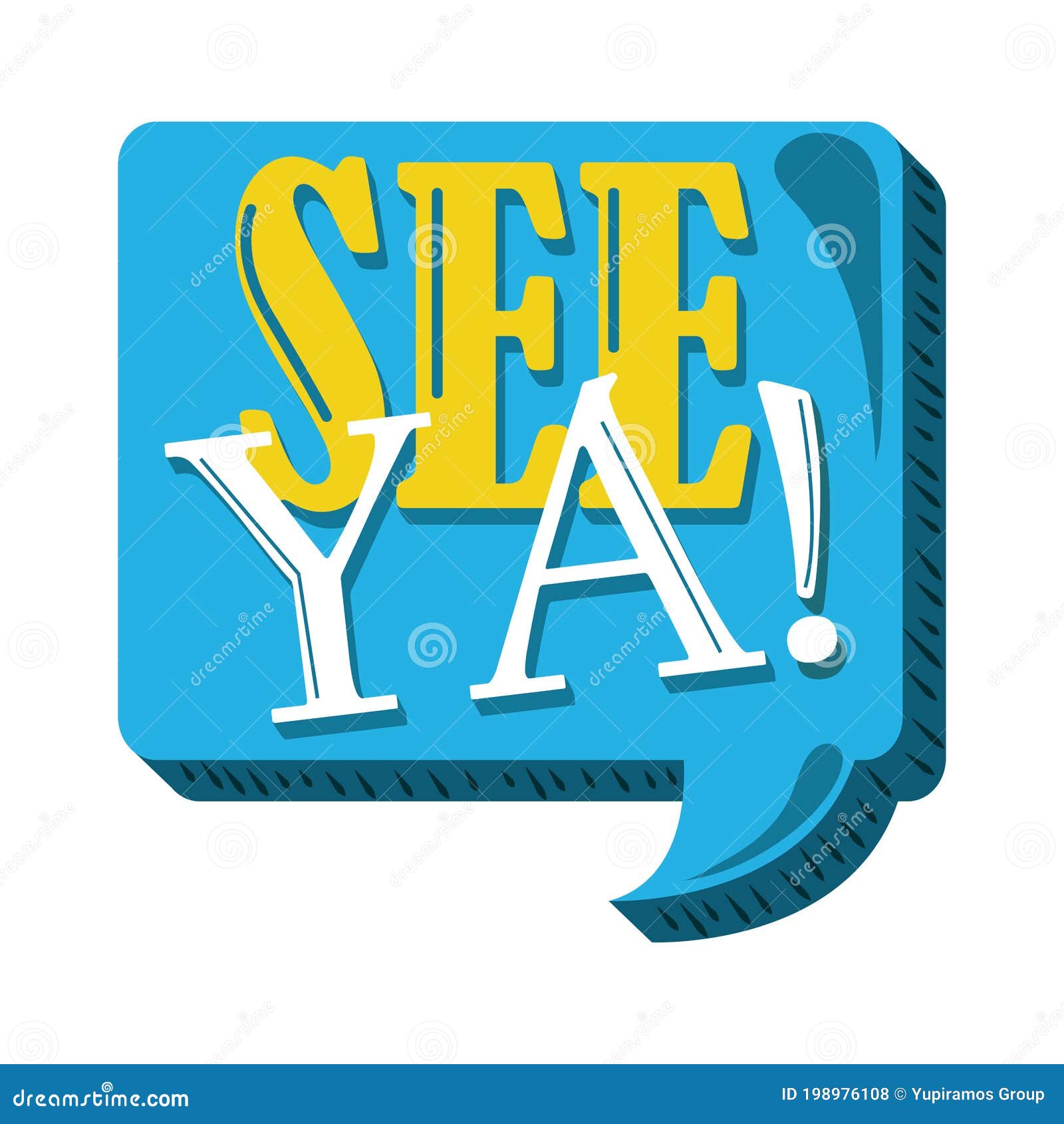 Speech Bubble See Sticker Funny Cartoon Stock Vector - Illustration of ...