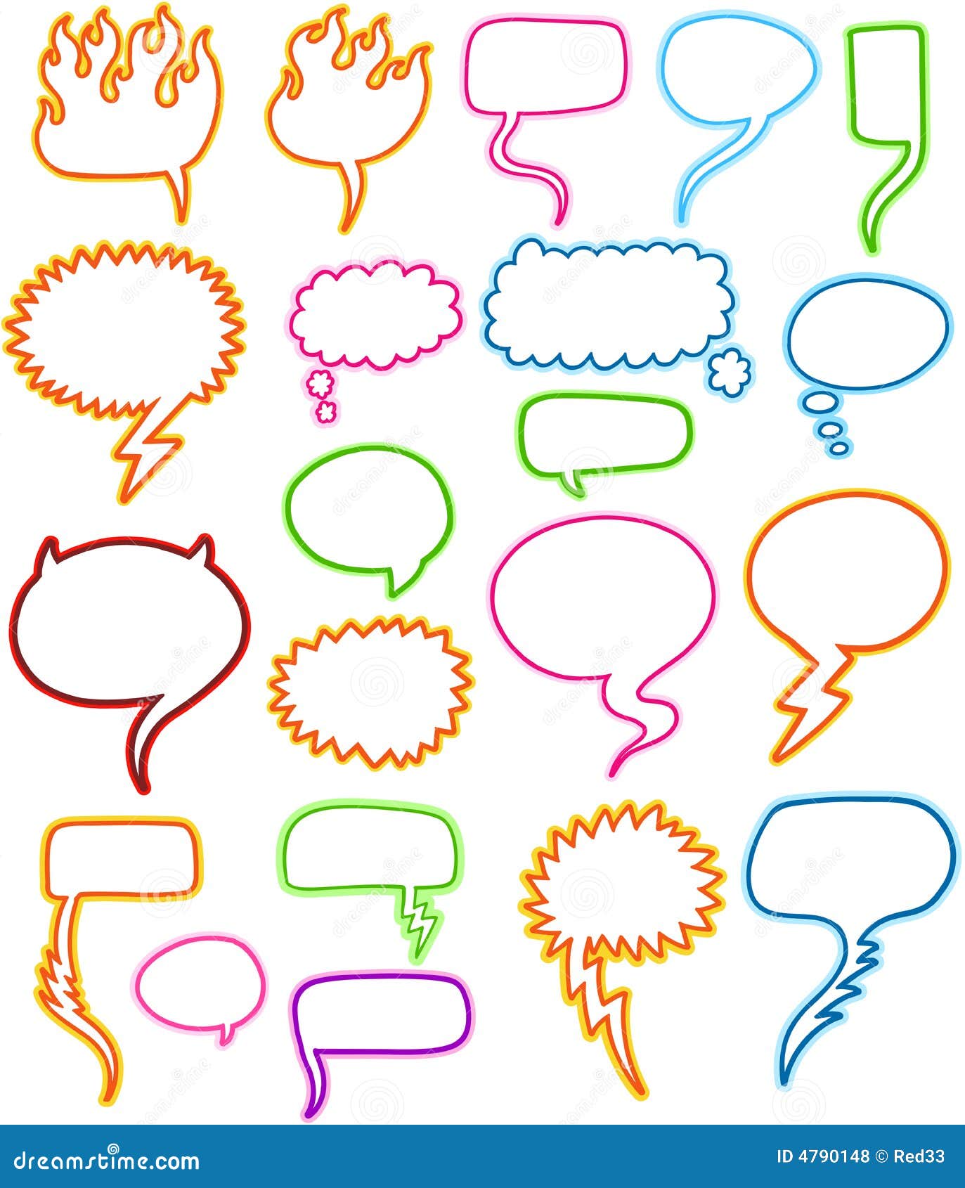 Speech Bubble Set stock vector. Illustration of fire, vector - 4790148