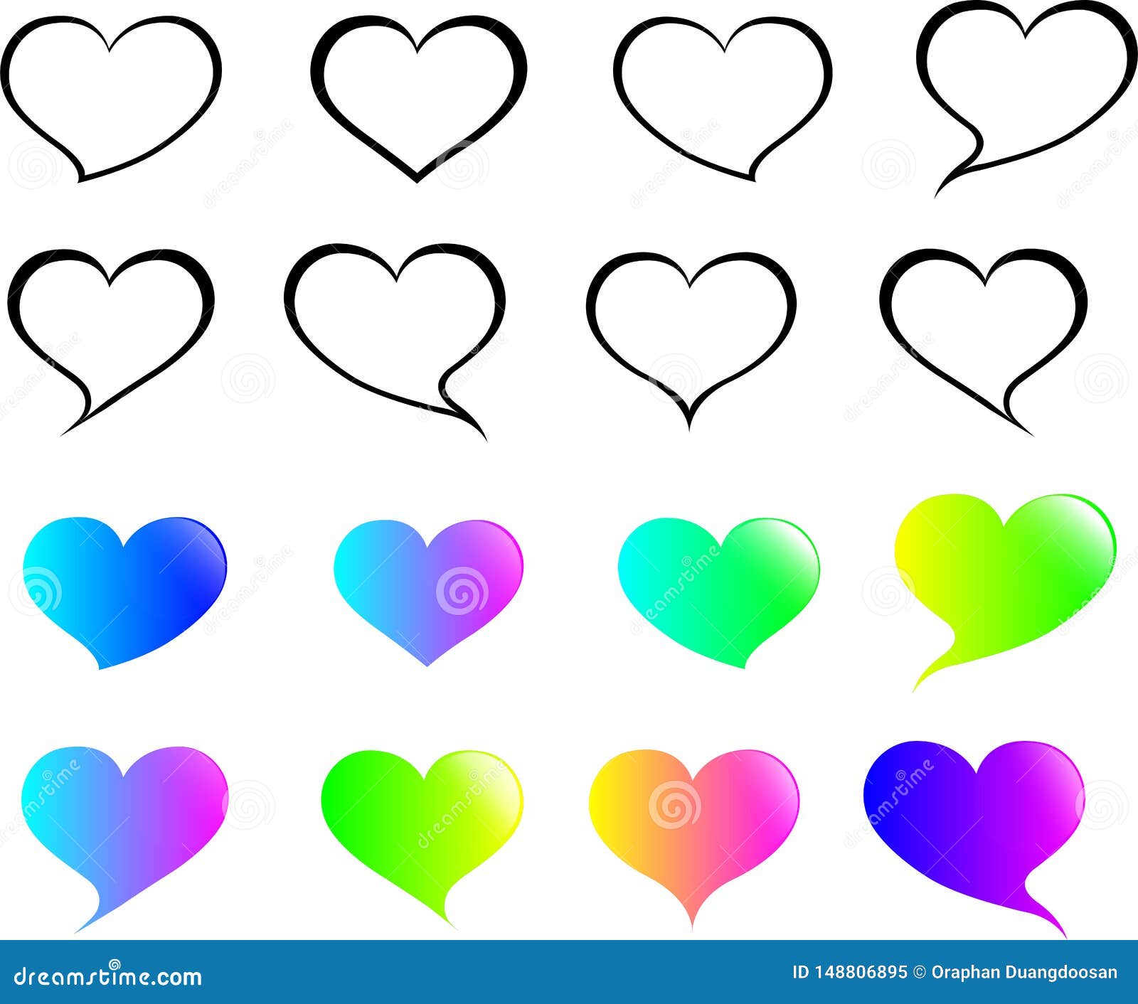 `Speech Bubble Set in the Heart Outline with a Gradient Heart.Love ...