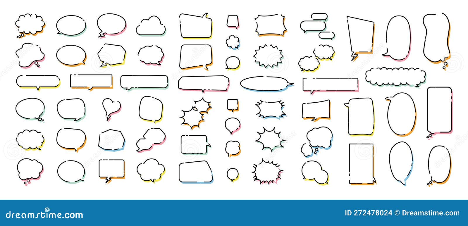 Speech Bubble Set. Pop and Easy To Use Stock Vector - Illustration of ...