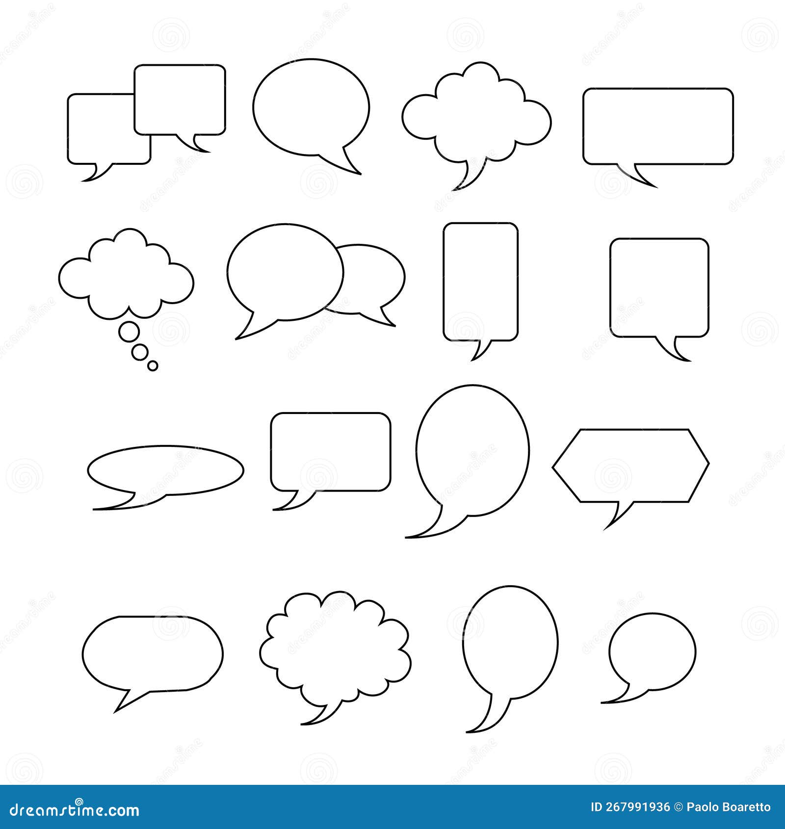Speech Bubble Set. Talk Bubble. Cloud Speech Bubbles Collection Stock ...