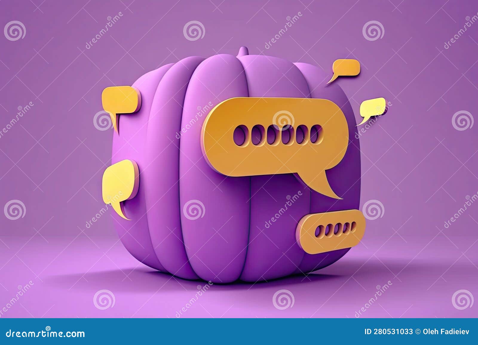 Speech Bubble in the Shape of a Pumpkin Stock Illustration ...