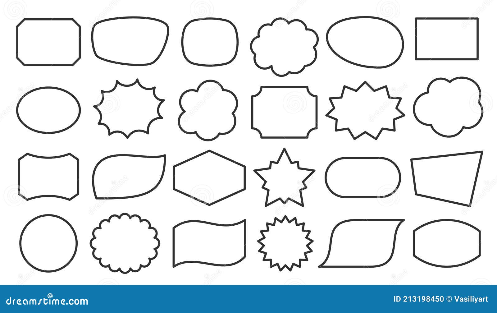 Speech Bubble Shape Text Frame Box Black Line Set Stock Vector ... Speech Bubble Shape Text Frame Box Black Line Set Stock Vector ...