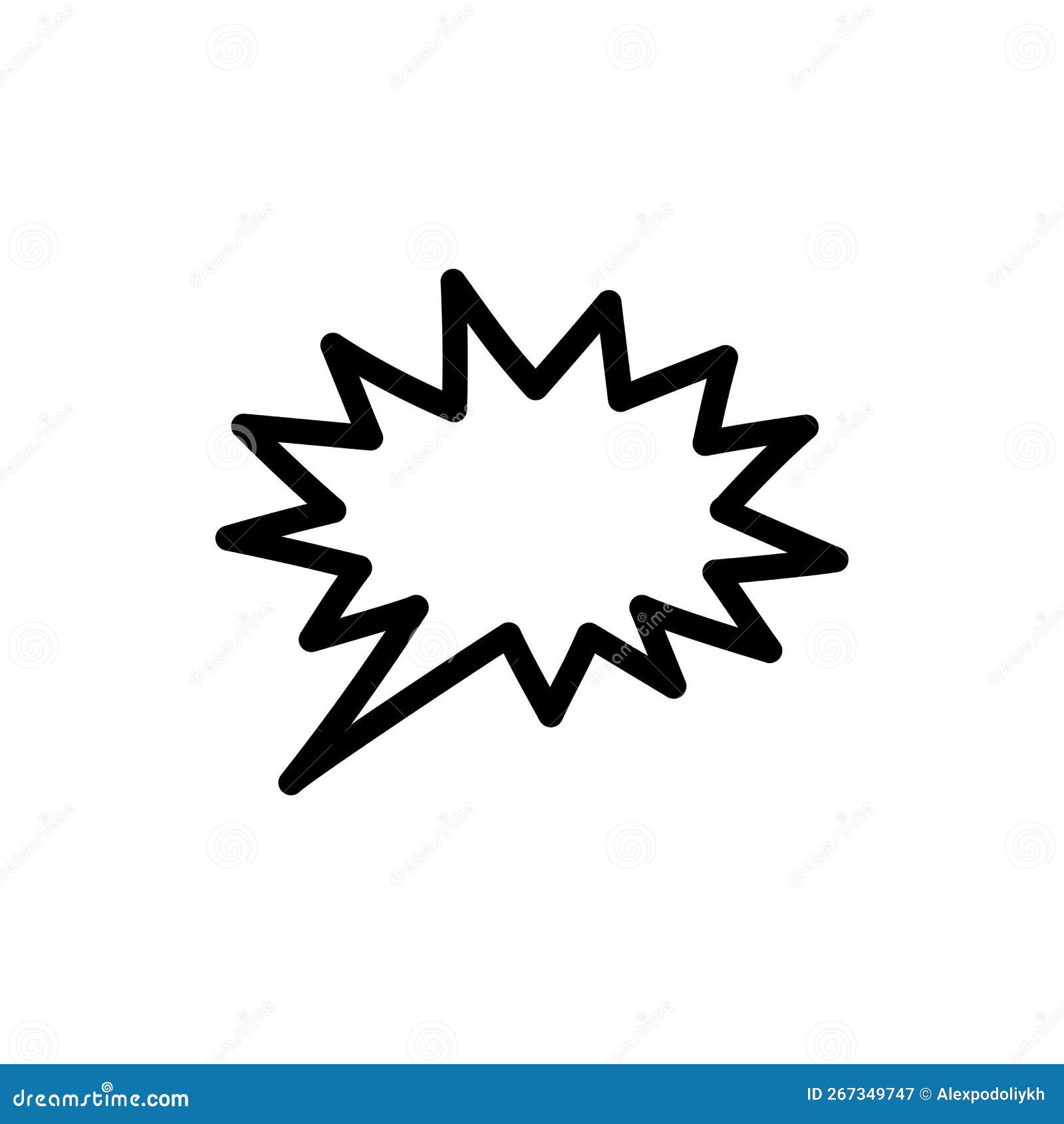 Speech Bubble Sharp Form Color Line Icon. Communication Cloud Stock ...