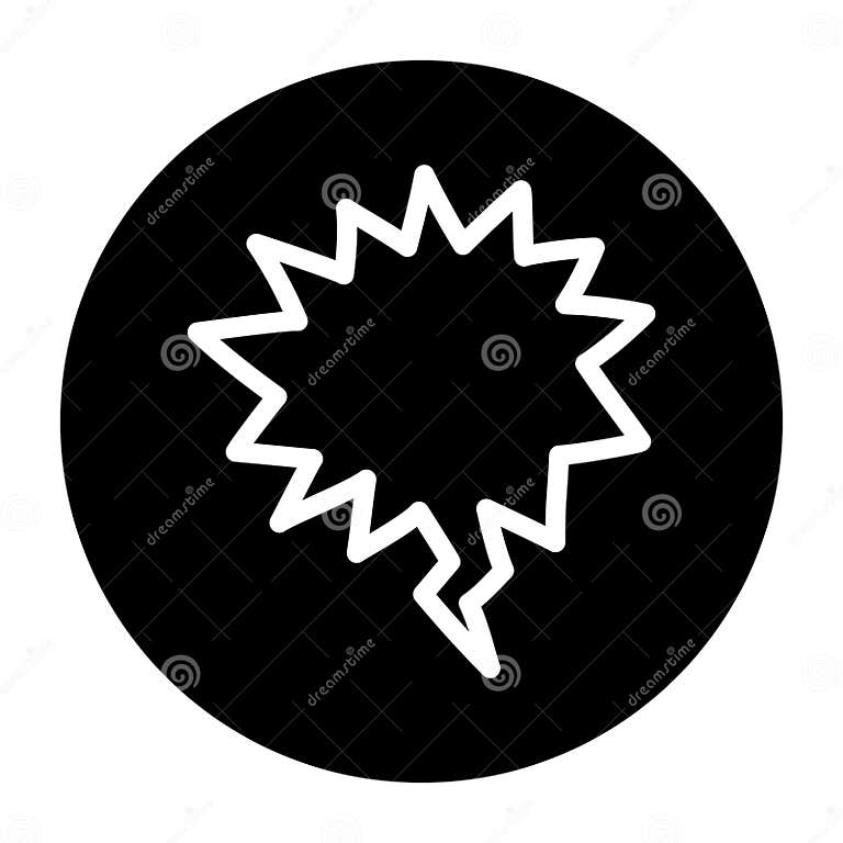 Speech Bubble Sharp Form Color Line Icon. Communication Cloud Stock ...