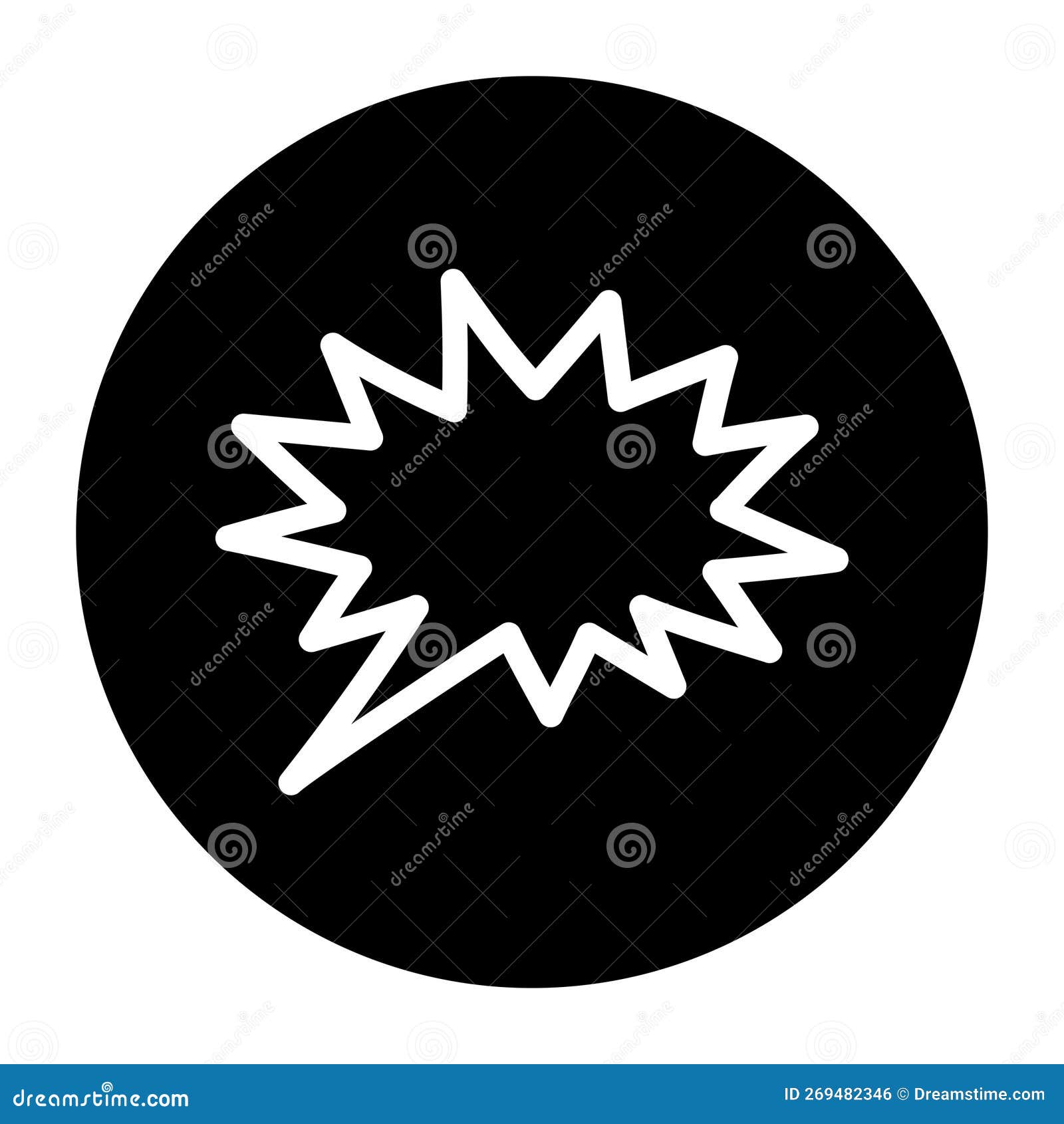 Speech Bubble Sharp Form Color Line Icon. Communication Cloud Stock ...