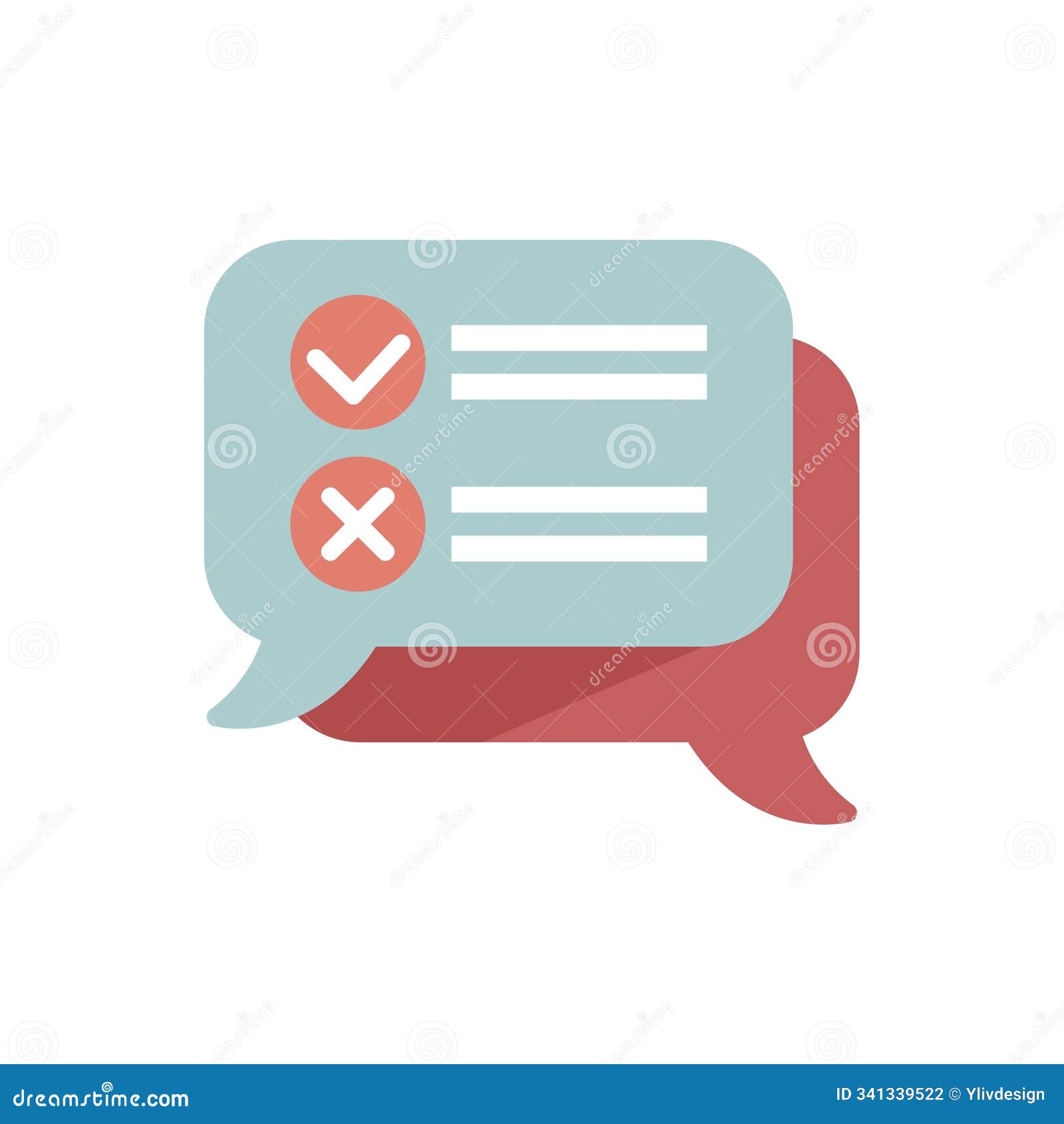 Speech Bubble Showing Check Marks for Right and Wrong Answers Stock ...