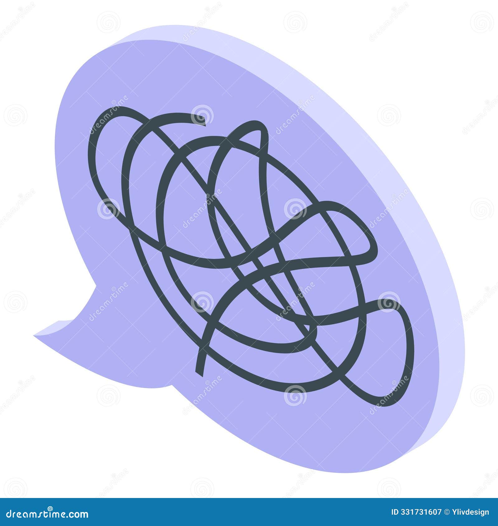 Speech Bubble Showing Tangled Lines Representing Confused Thoughts ...