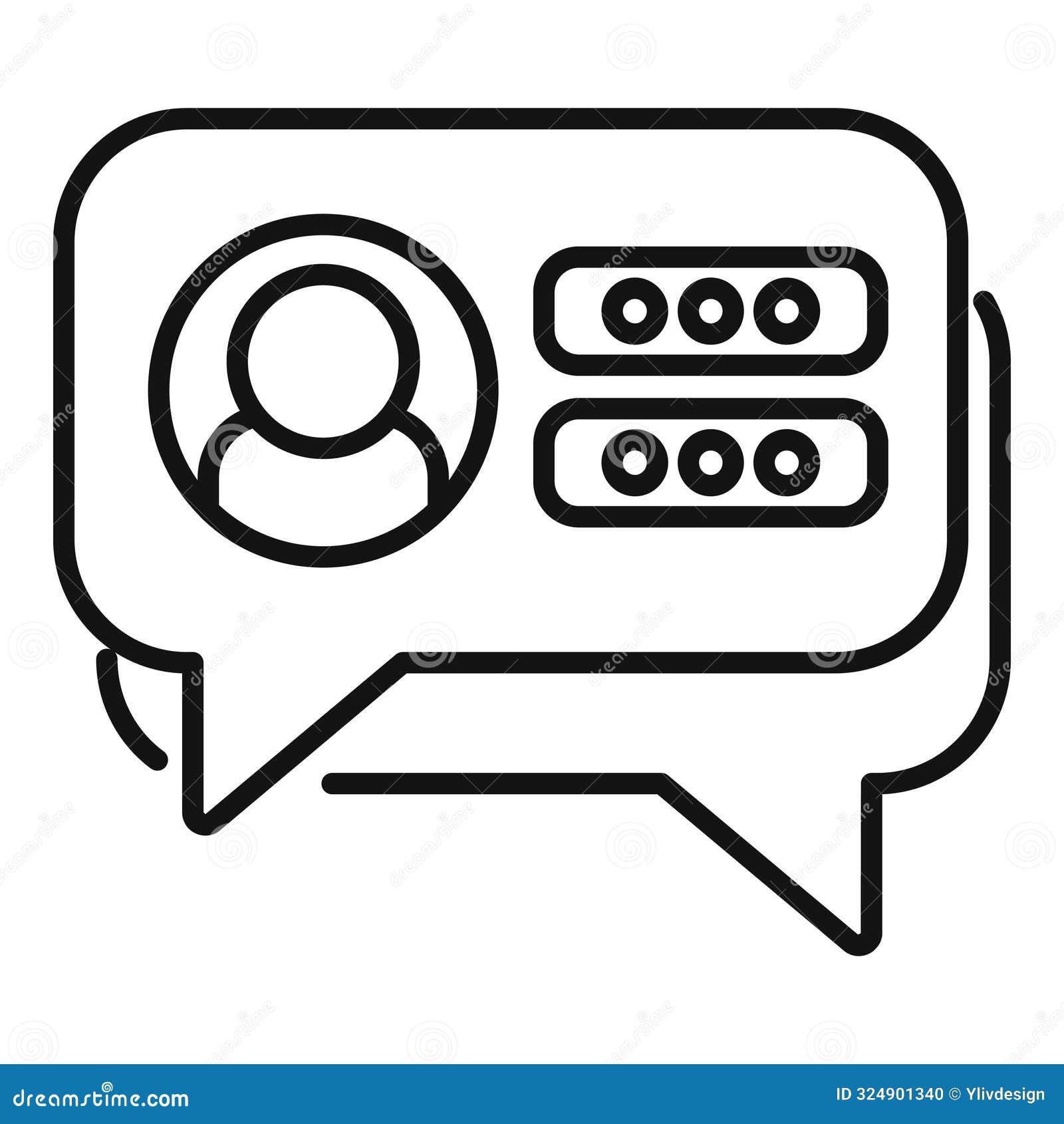 Speech Bubble Showing User Entering Password, Login Icon Stock ...