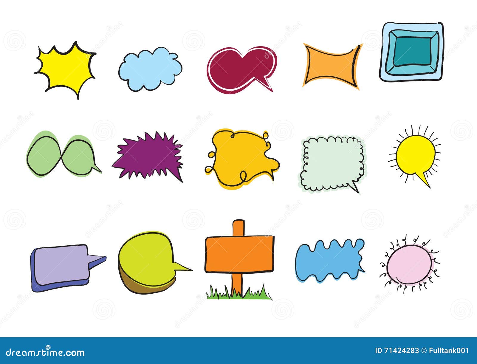 Speech Bubble and Sign in Difference Color Stock Vector - Illustration ...