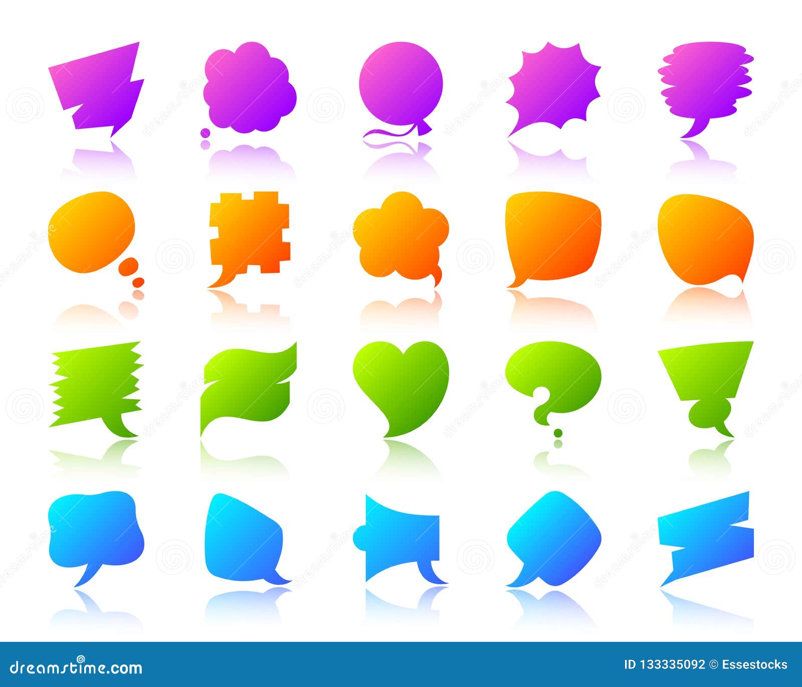 Speech Bubble Simple Gradient Icon Note Vector Set Stock Vector ...