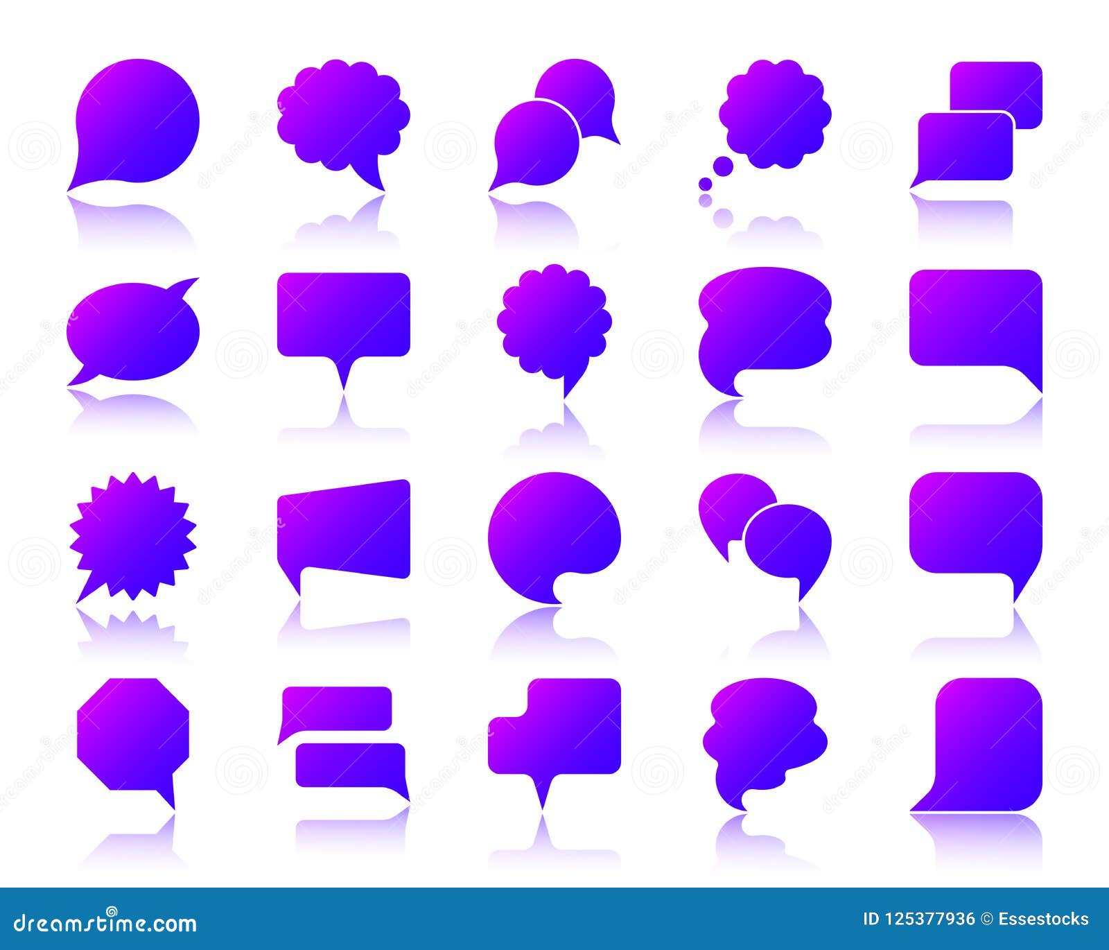 Speech Bubble Simple Gradient Icons Vector Set Stock Vector ...