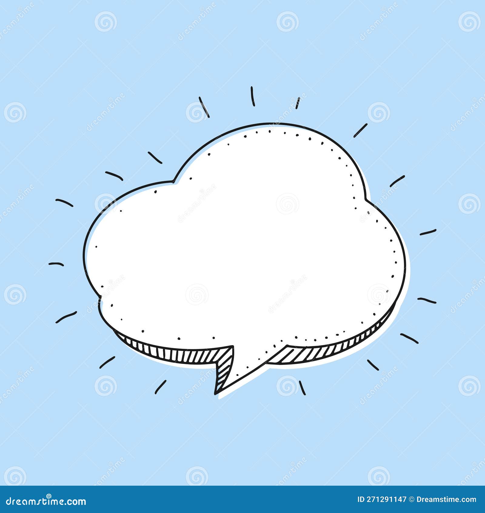 Speech Bubble in Sketch Hand Drawn Style. Space for Quote and Text ...