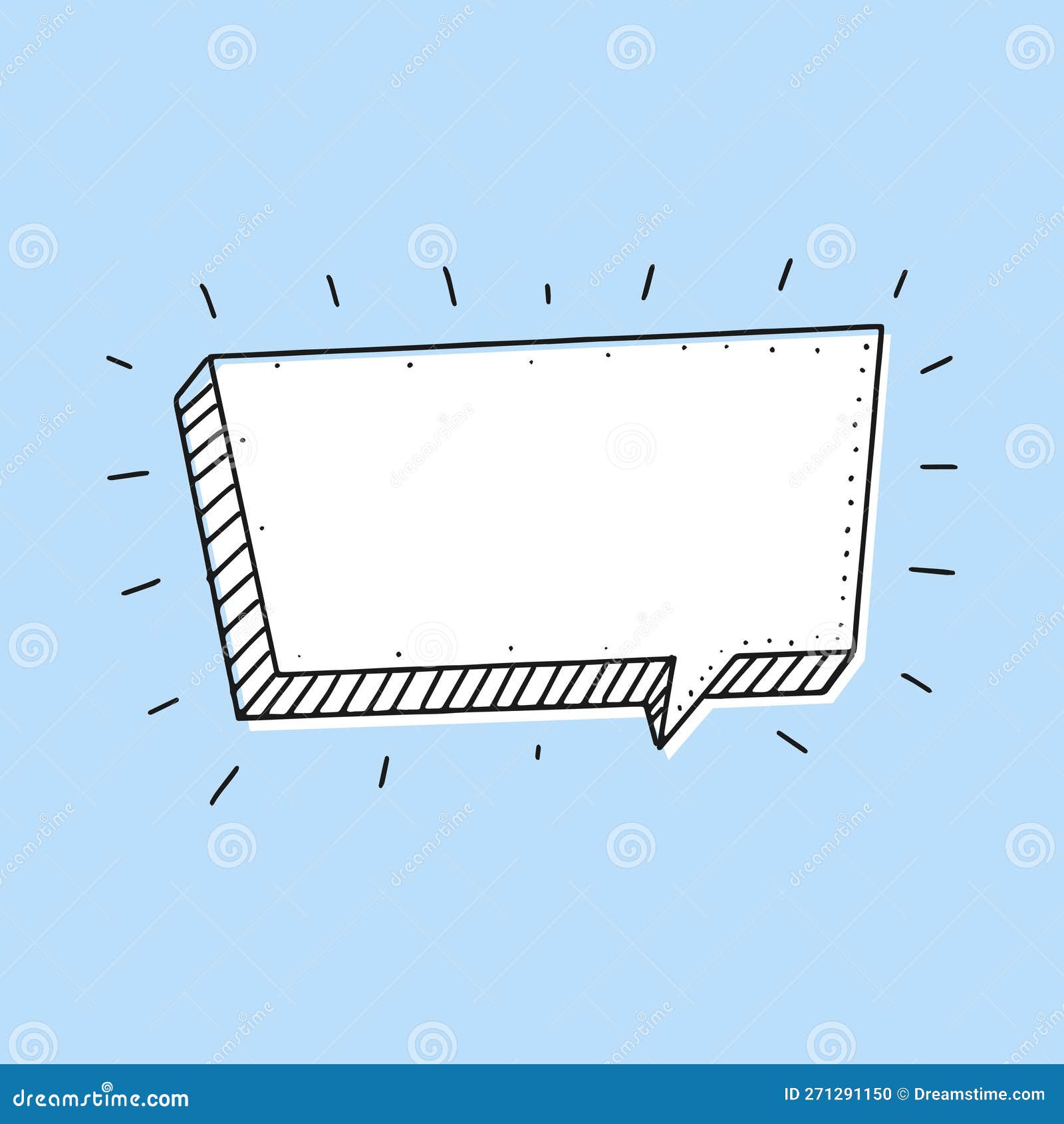 Speech Bubble in Sketch Hand Drawn Style. Space for Quote and Text ...