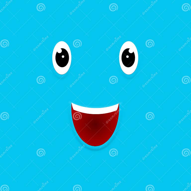 Smiley Face on Light Blue Background Stock Illustration - Illustration ...