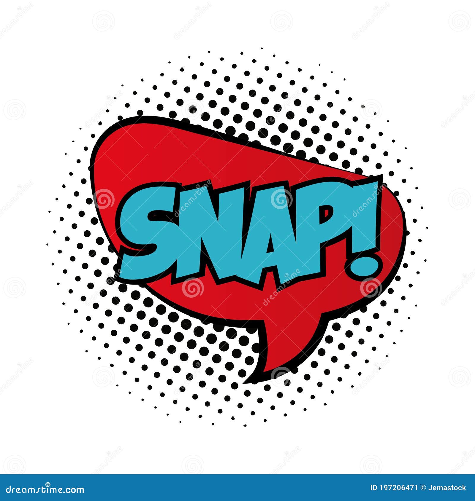 Speech Bubble with Snap Word Pop Art Fill Style Stock Vector ...