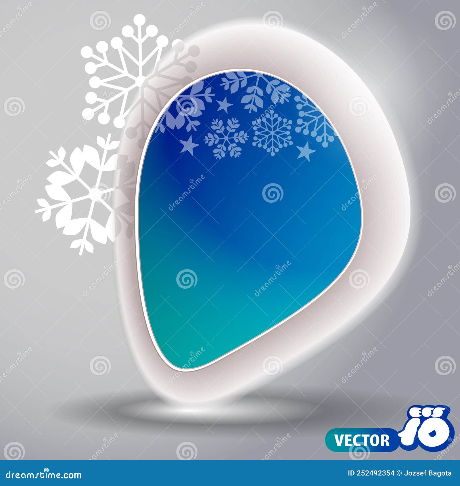 Speech Bubble with Snowflakes Stock Vector - Illustration of merry ...