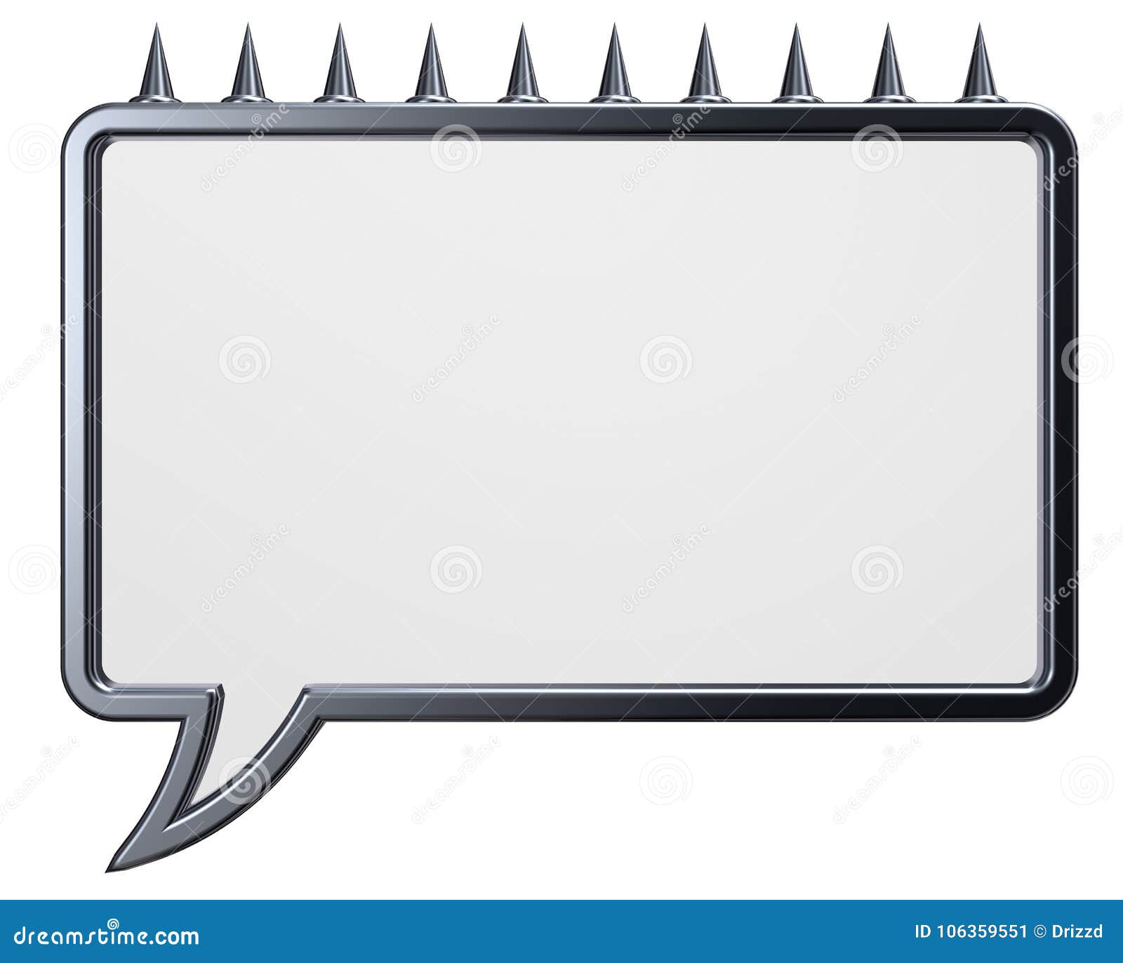 Metal speech bubble stock illustration. Illustration of element - 106359551