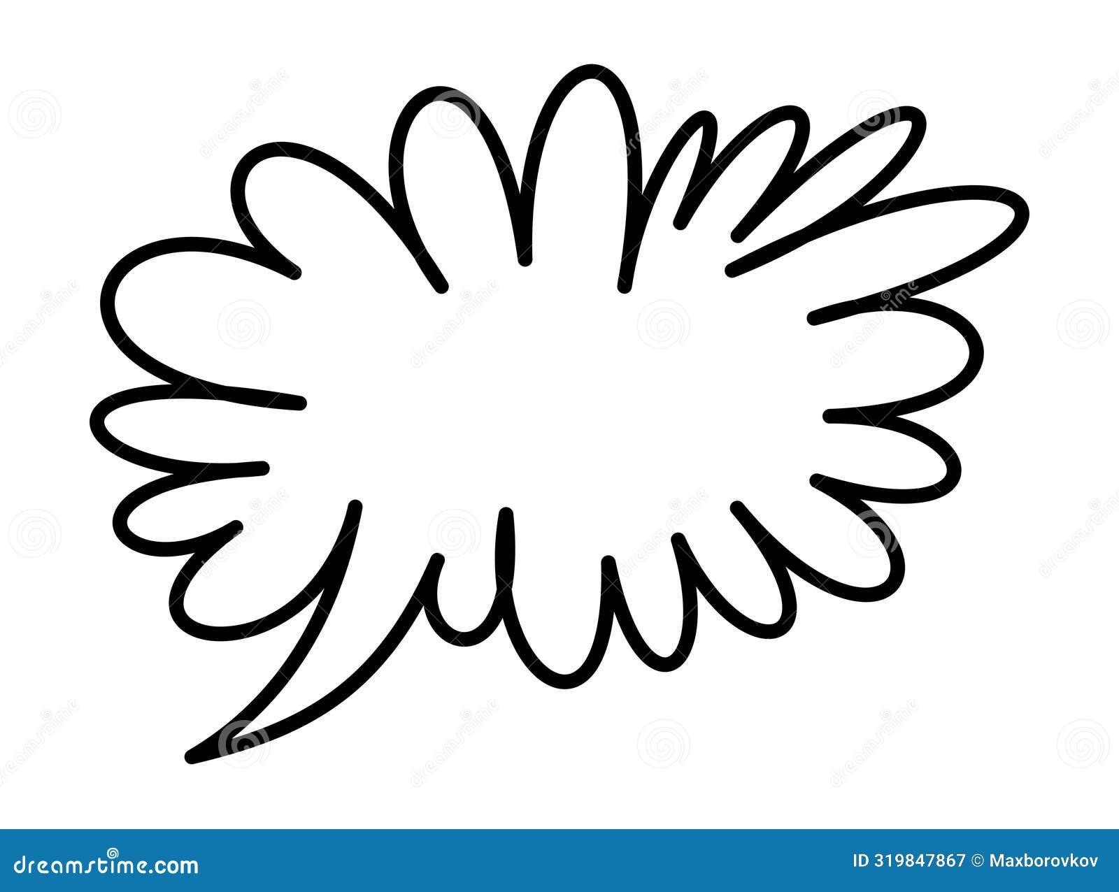 Speech Bubble With A Spiky Outline In Black Vector Illustration ...