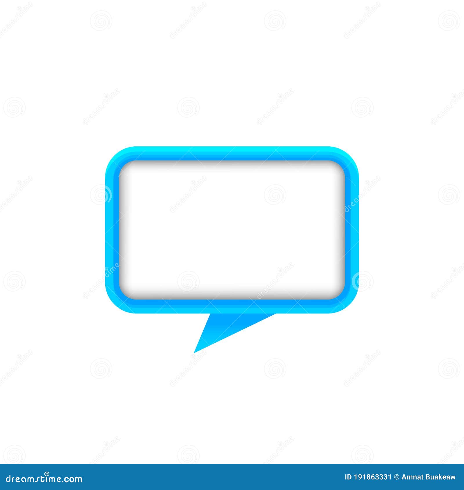 Speech Bubble Square Shape Blue Color for Message, Copy Space, Dialog ...