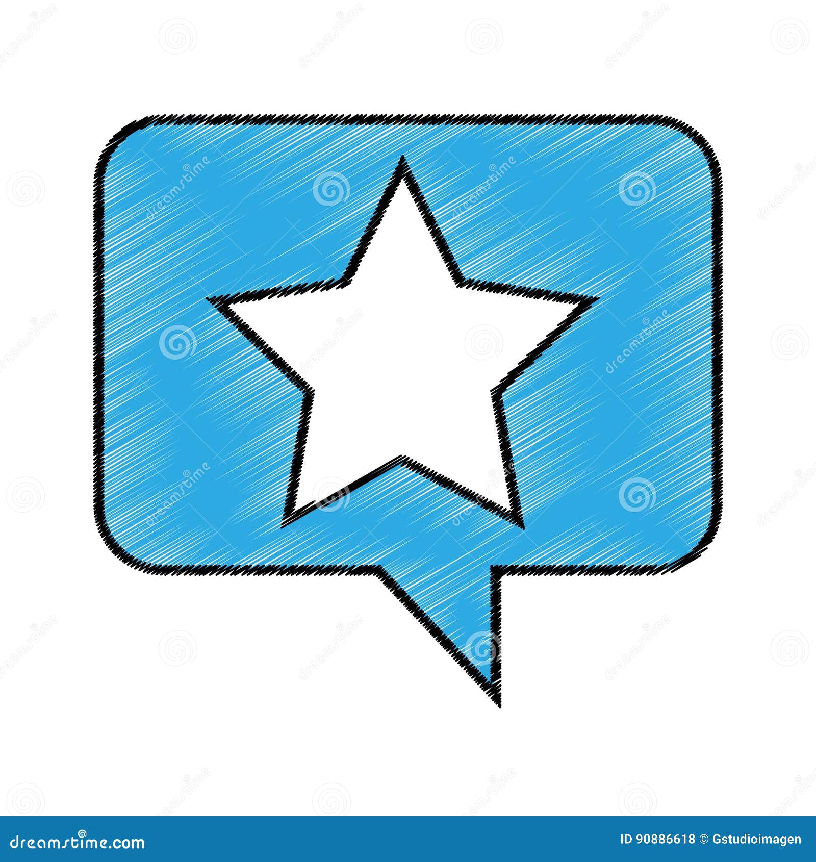 Speech Bubble with Star Icon Stock Vector - Illustration of cloud ...