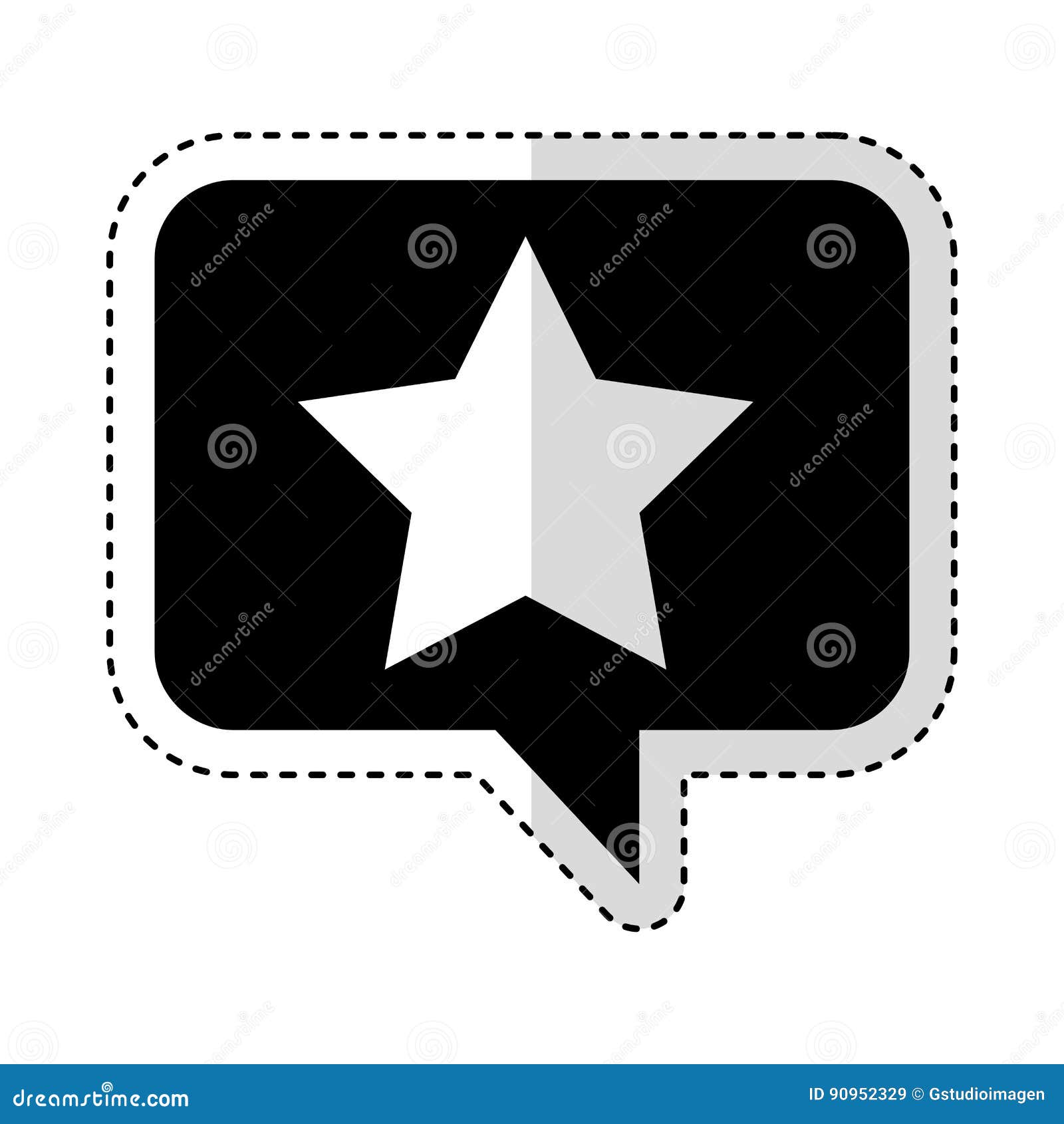 Speech Bubble with Star Icon Stock Vector - Illustration of single ...