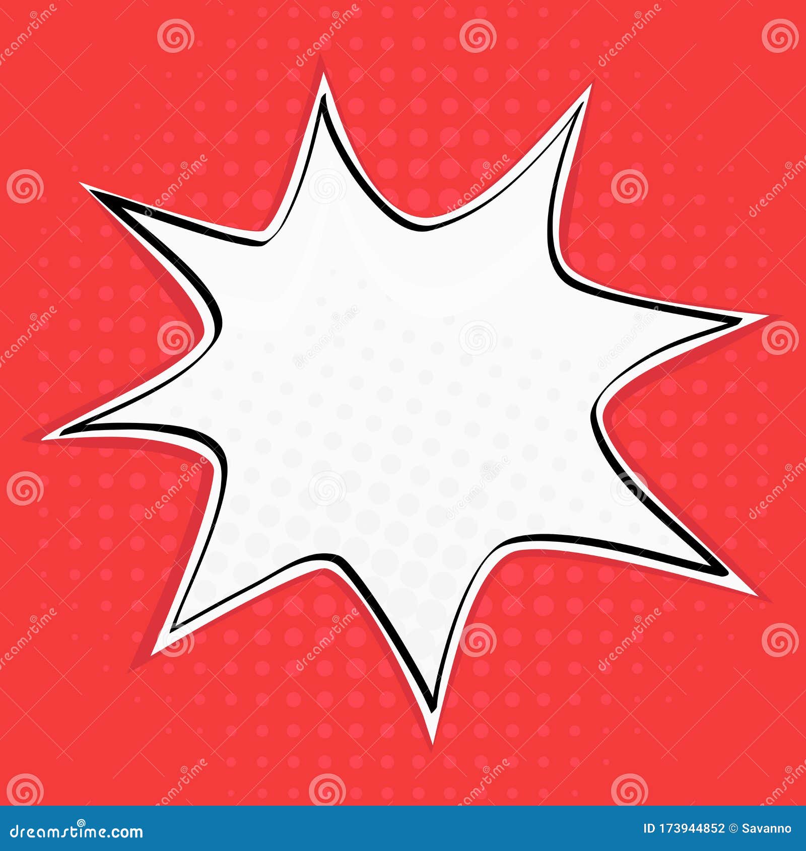 Speech Bubble in Star Shape. on Red Background Stock Vector ...