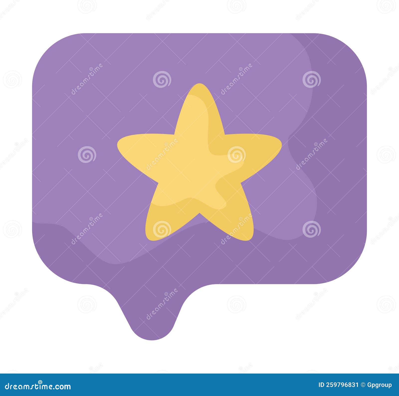 Speech bubble with a star stock vector. Illustration of isolated ...