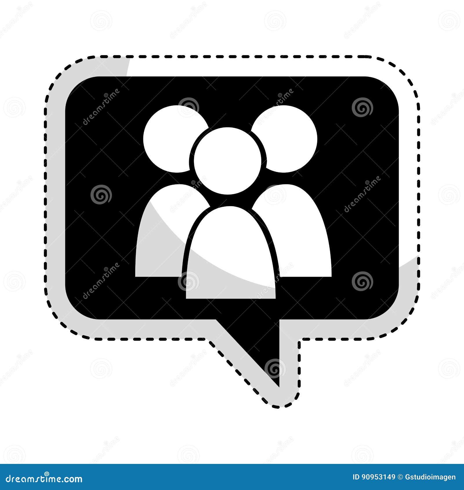 Speech Bubble with Teamwork Icon Stock Vector - Illustration of concept ...