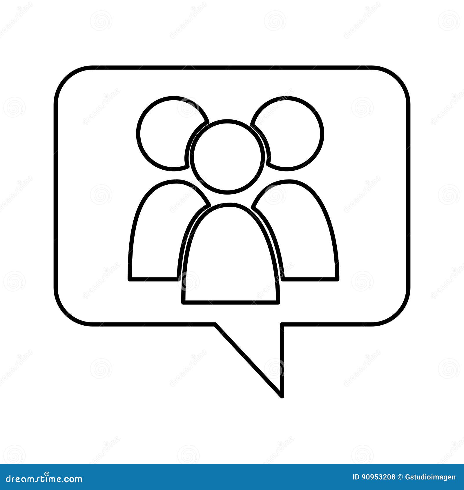 Speech Bubble with Teamwork Icon Stock Vector - Illustration of ...