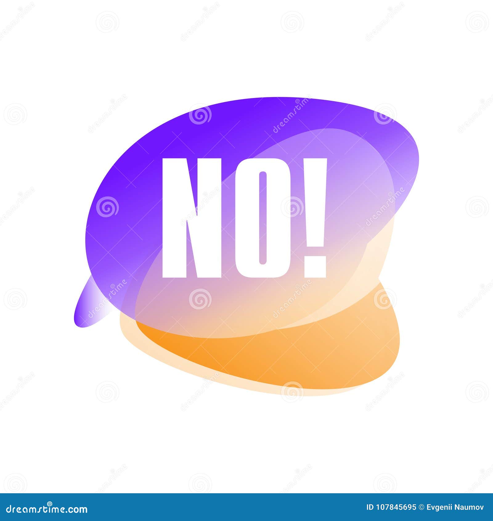 Speech Bubble with Text No . Negative Answer. Rejection. Sticker ...