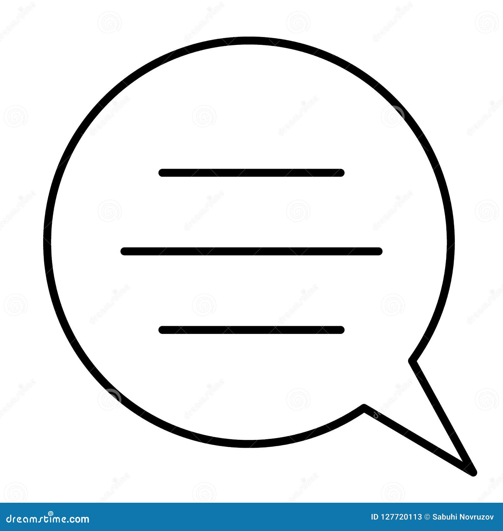 Speech Bubble with Text Thin Line Icon. Chat Illustration Isolated on ...