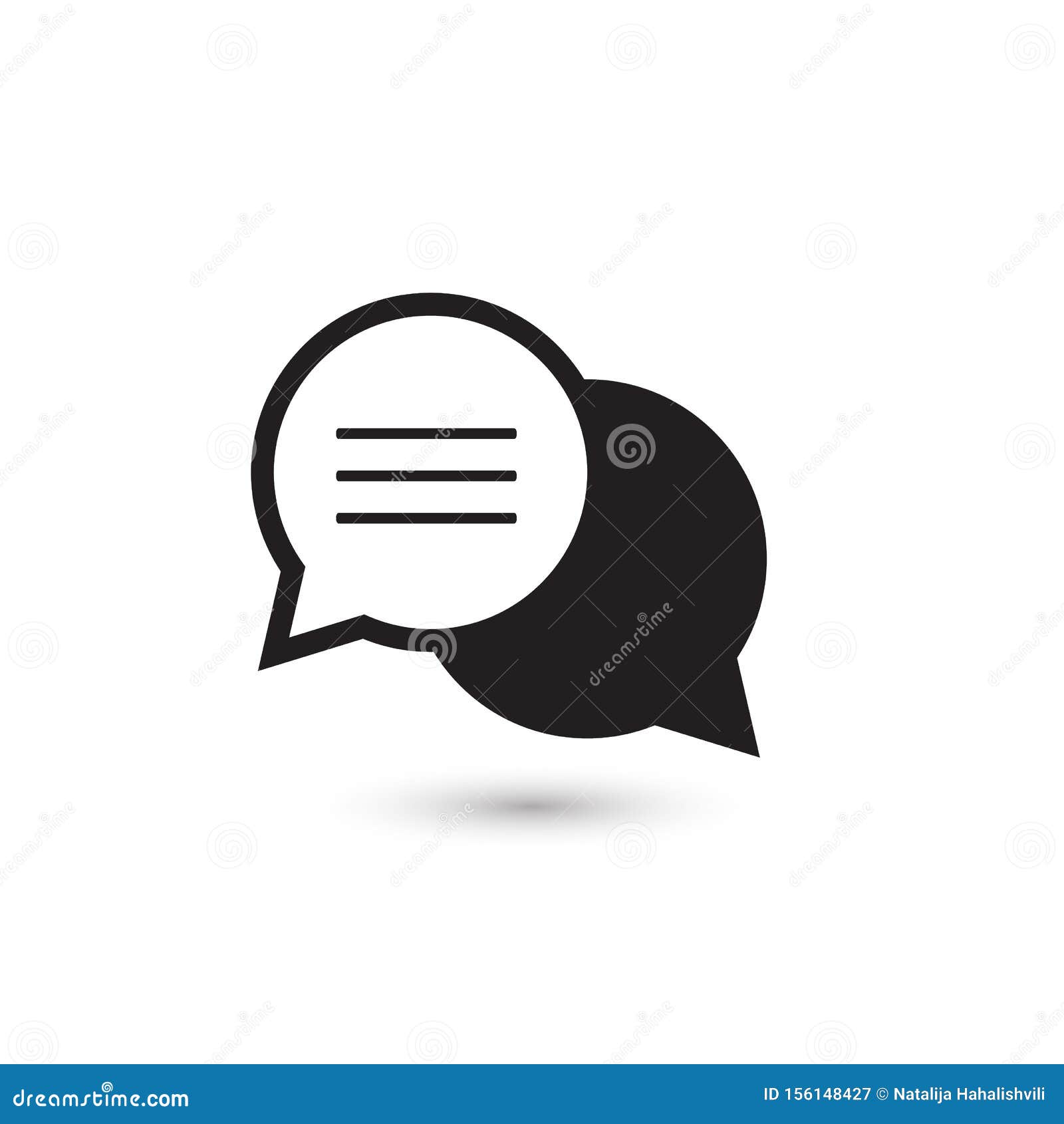 Speech Bubble Thin, Vector Icon on White Background, Isolated Stock ...