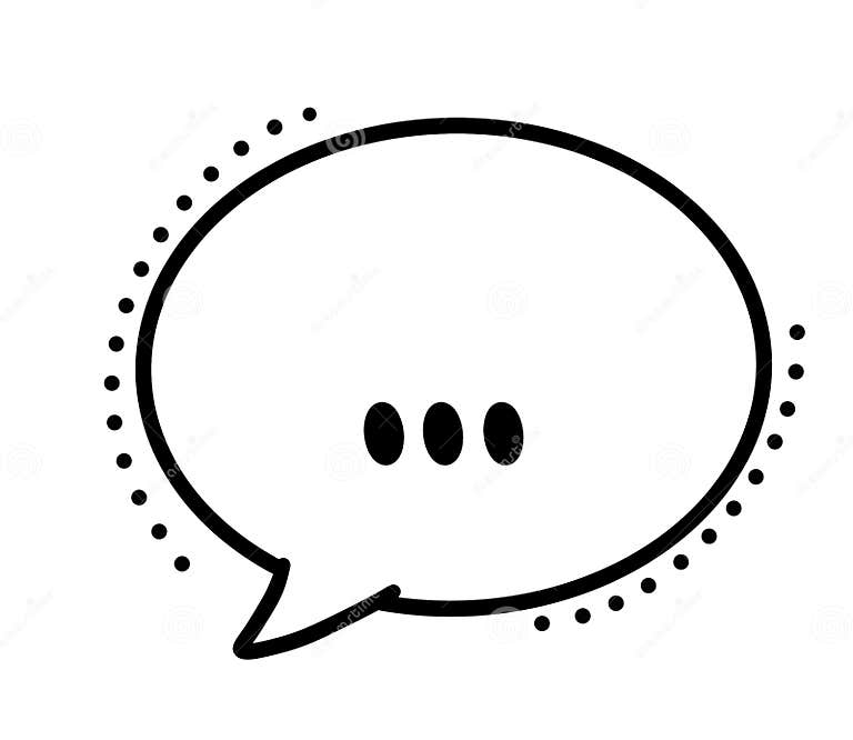 Speech Bubble, Three Dots, Communication Cartoon Stock Illustration ...