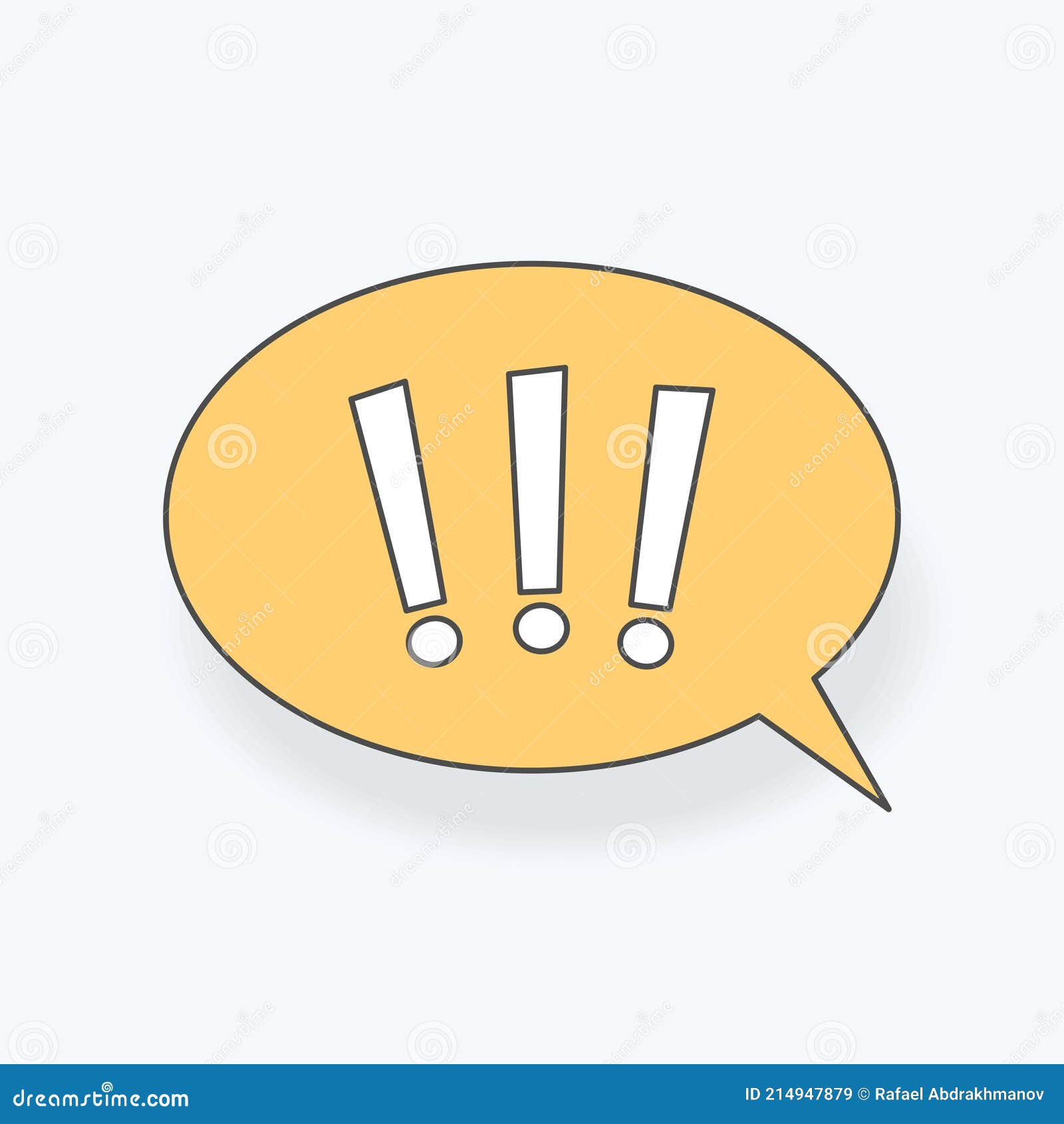 Speech Bubble with Three Exclamation Marks. Important, Attention, Info ...