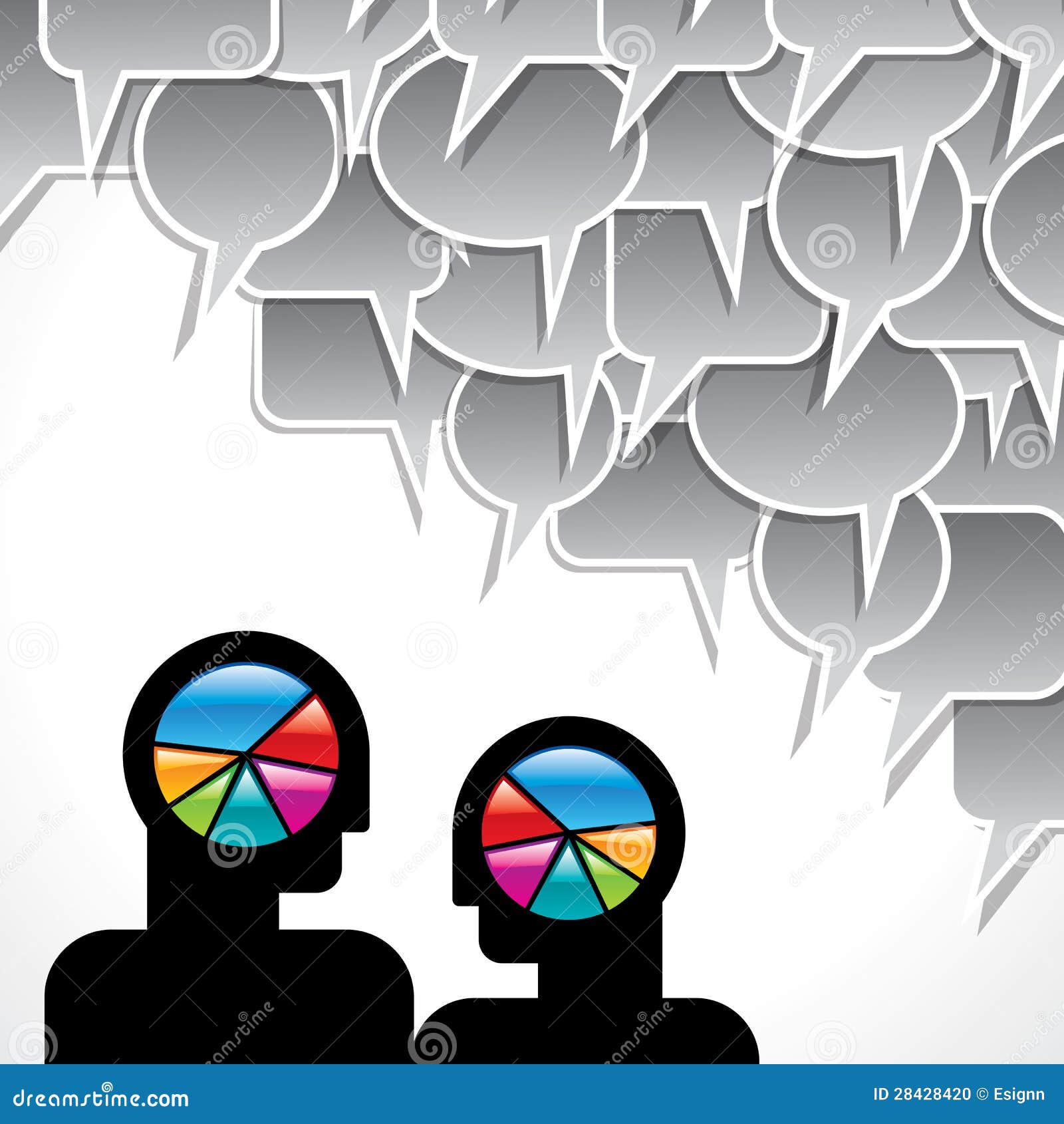 Speech Bubble with Together Stock Vector - Illustration of conversation ...