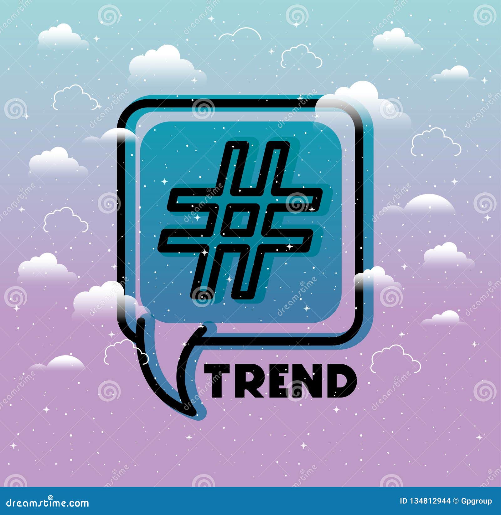 Speech Bubble with Trend Symbol Stock Vector - Illustration of graph ...