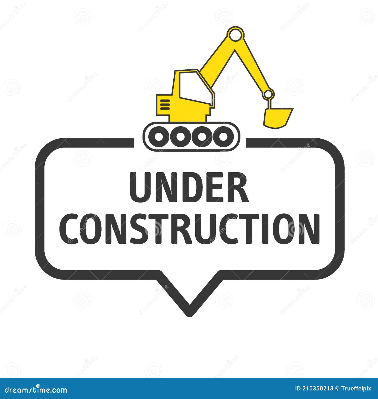 Speech Bubble Under Construction Vector Illustration Stock Illustration ...