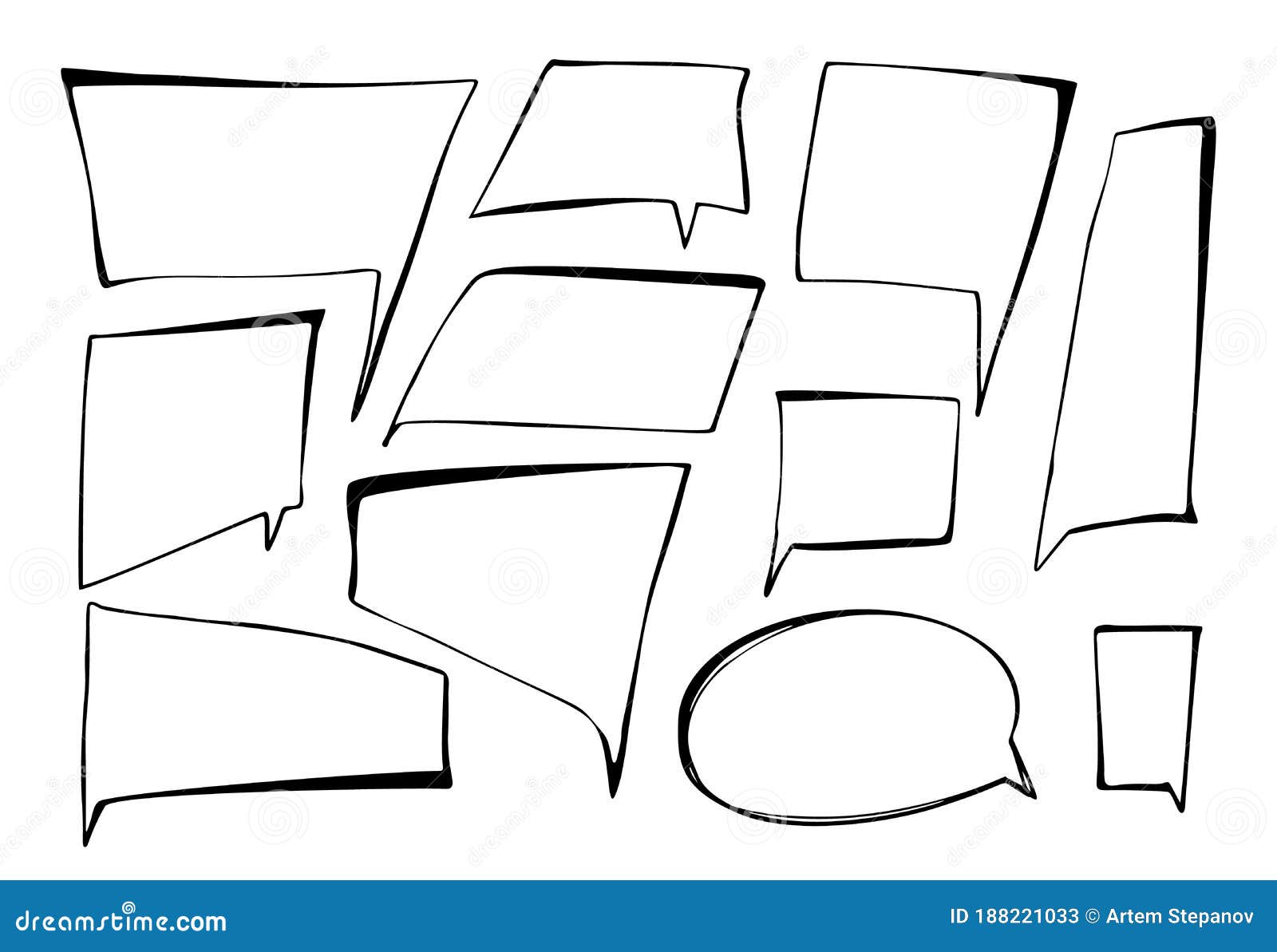 Speech Bubble Vector Icon Hand Drawn Imitation Stock Vector ...